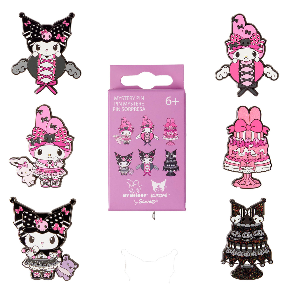 Loungefly Sanrio My Melody and Kuromi Pink and Black Mystery Pin ...