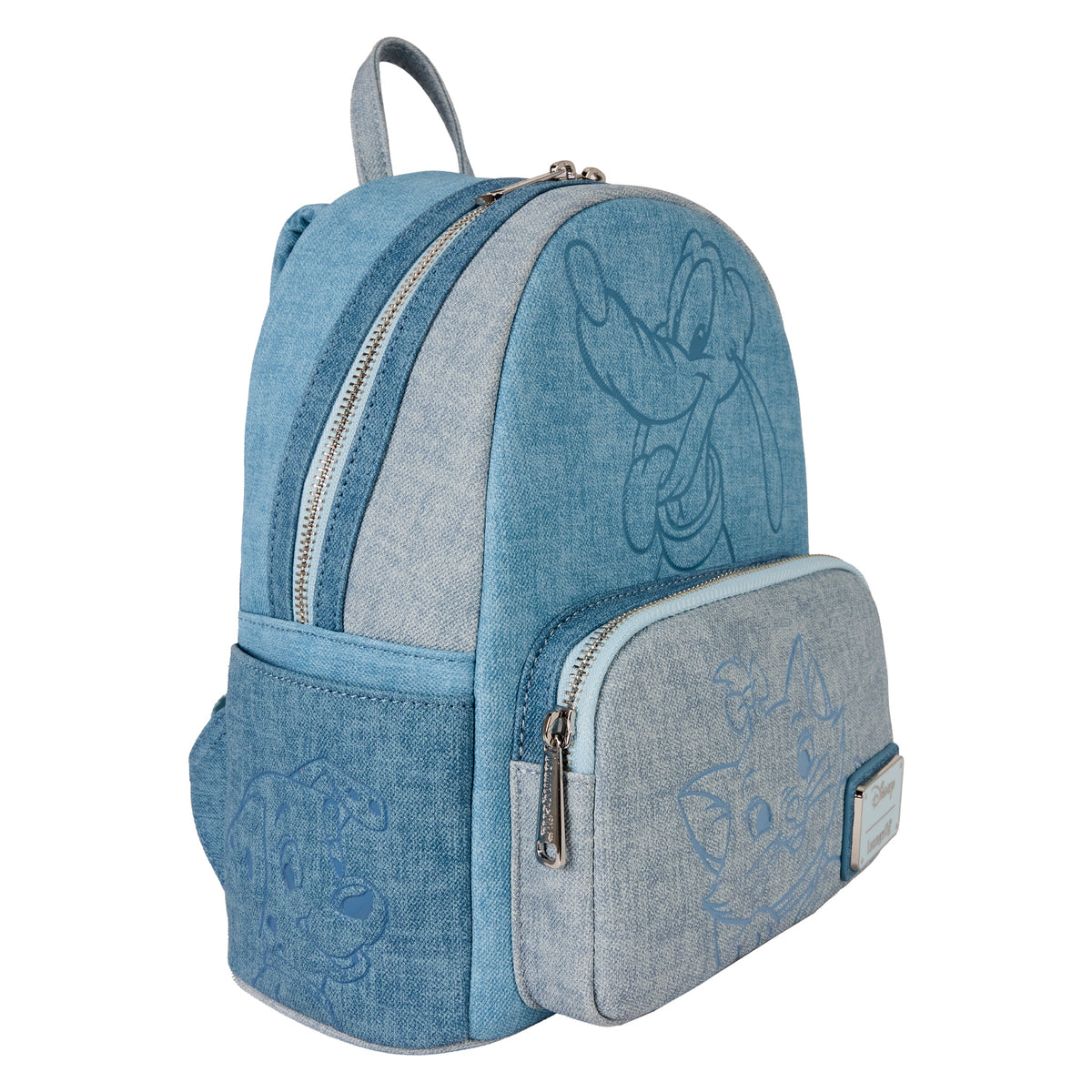 Loungefly Disney Dogs and Cats Faces Faux Denim Mini Backpack – Modern ...